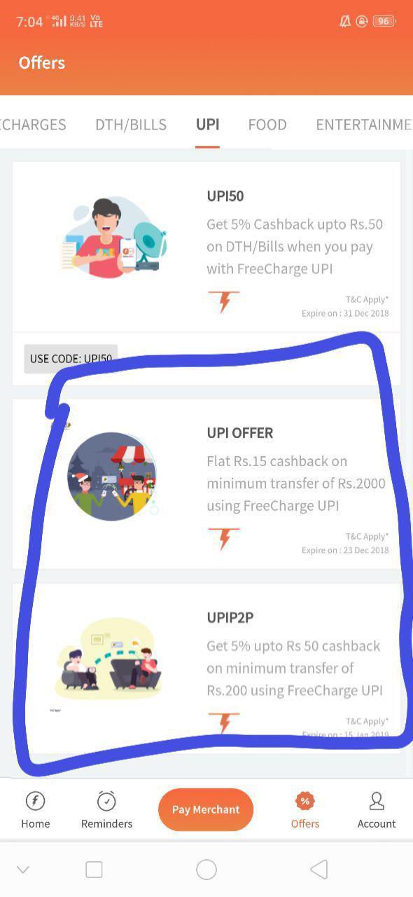 Freecharge UPI XMAS Loot - Get upto Rs.65 Cashback on UPI Money ...