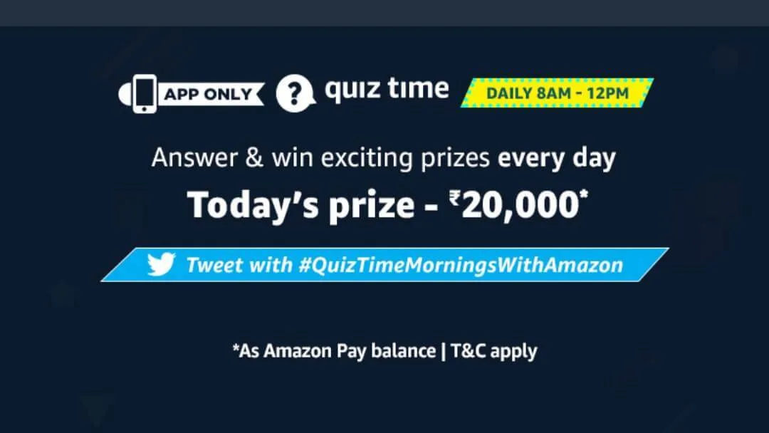 Amazon 22 August Quiz Answers - Answer & Win Rs.20000 | Bigtricks