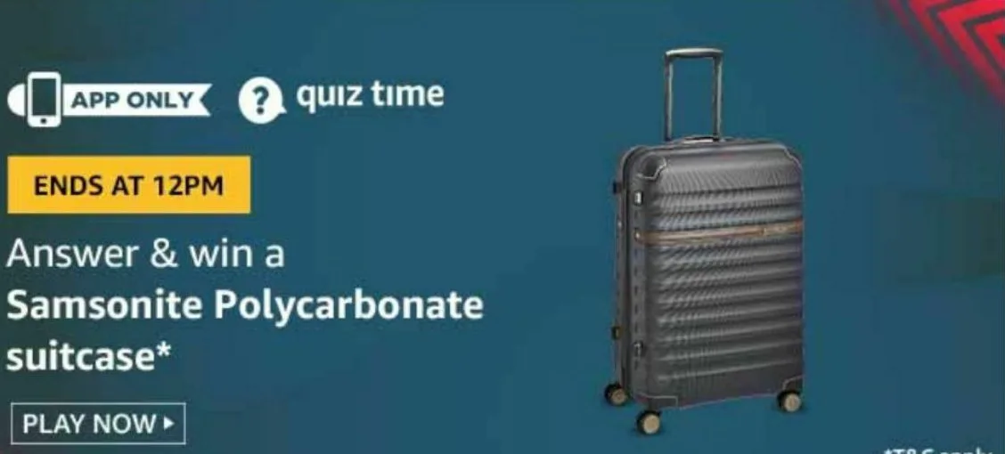 Amazon 1st November Quiz Answers – Answer & Win Samsonite Poly ...