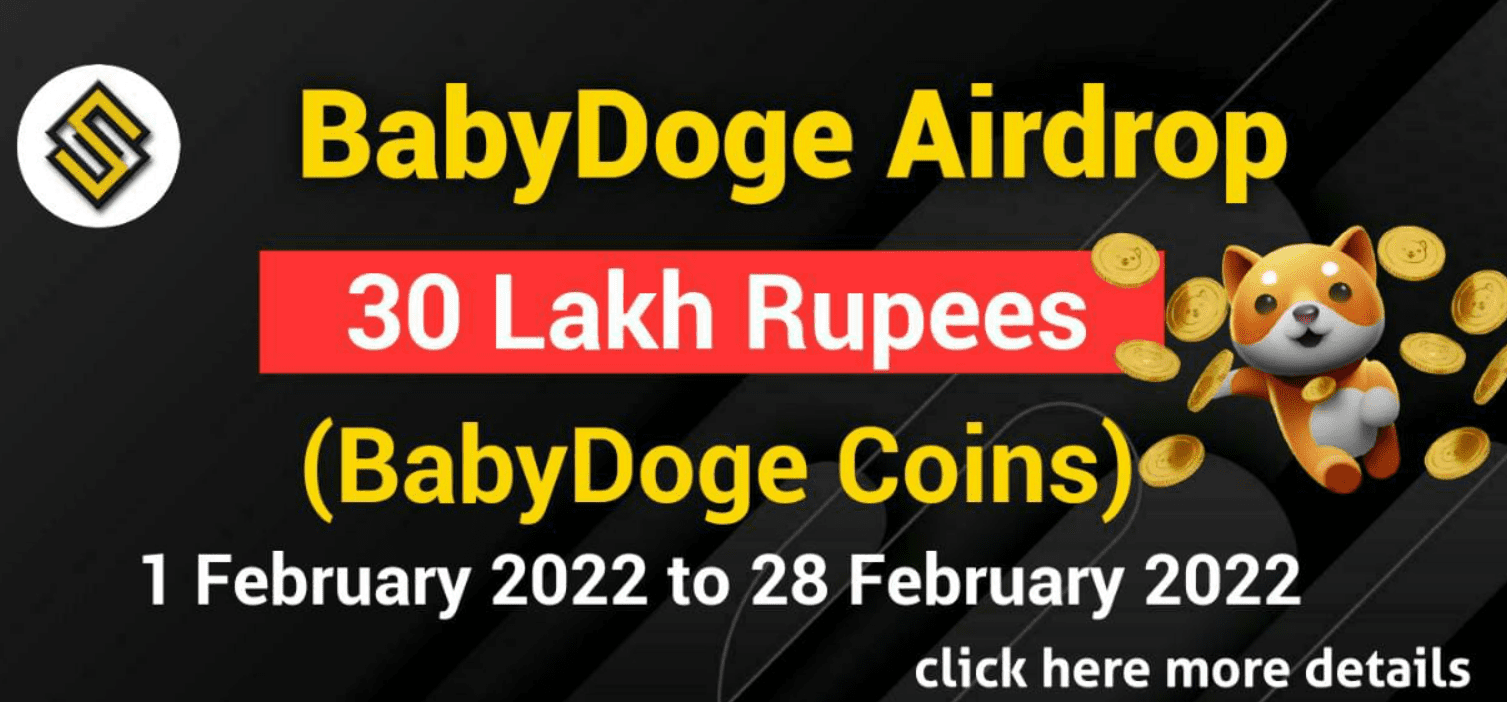 Suncrypto Baby Doge Airdrop: Win Free 30 Lakh worth Baby Doge tokens | Bigtricks.in