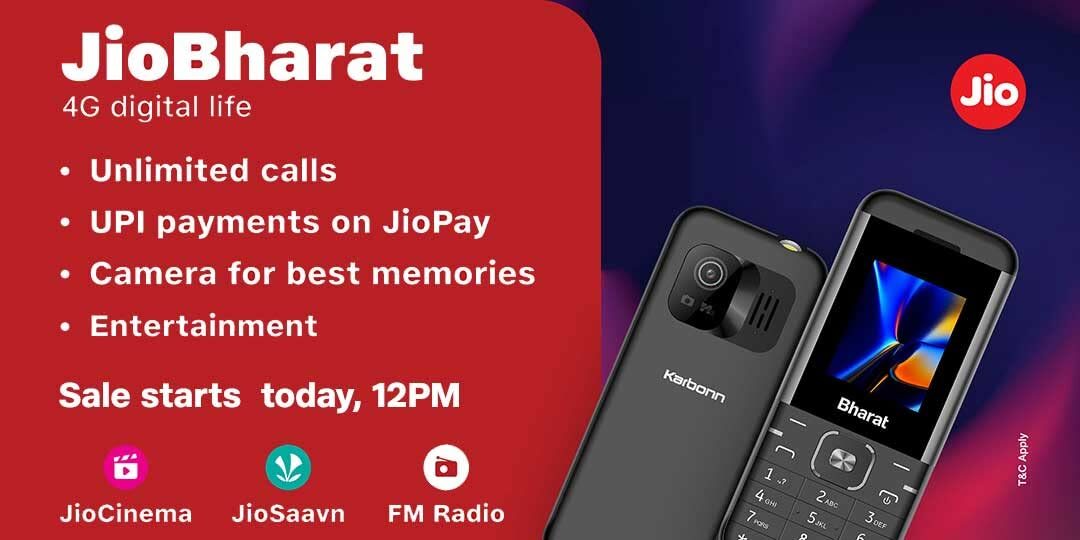 Jio Bharat 4G Phone Flash Sale @ 12 PM On Amazon | Bigtricks.in