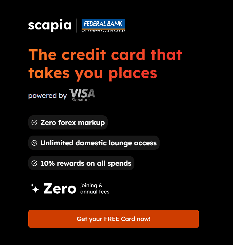 Federal Scapia Credit Card: Get a Lifetime Free Credit Card With 10% ...