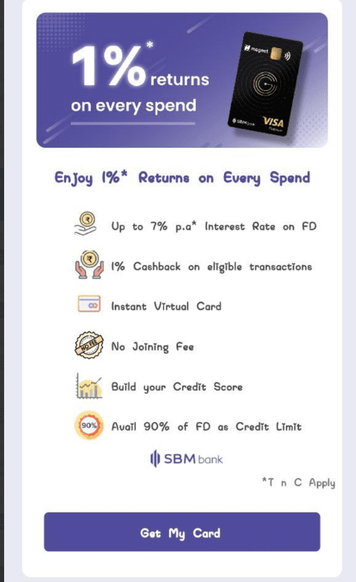 SBM Magnet Credit Card: Instant Visa Credit Card for Everyone | No ...