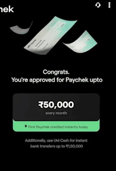 Uni Paycheck: Get Rs.500 Cash on Signup Free + Upto 50,00 Directly in ...